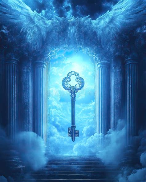 Golden Key In The Door Of Heaven Christian Theme Symbolizing Life S