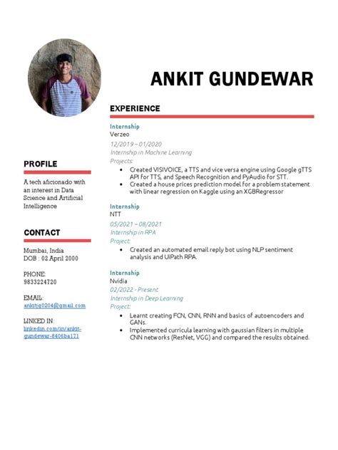 Ankit Resume Pdf Artificial Intelligence Intelligence Ai