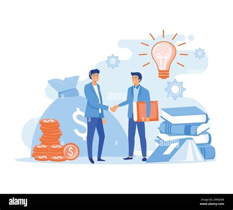 Investors Put Money In Ideas Creative Project Financing Woman And Man