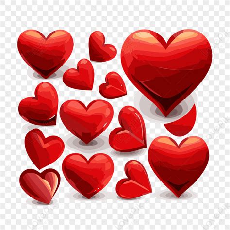 붉은 마음 벡터상표클립 아트만화 Png 일러스트 무료 다운로드 Lovepik