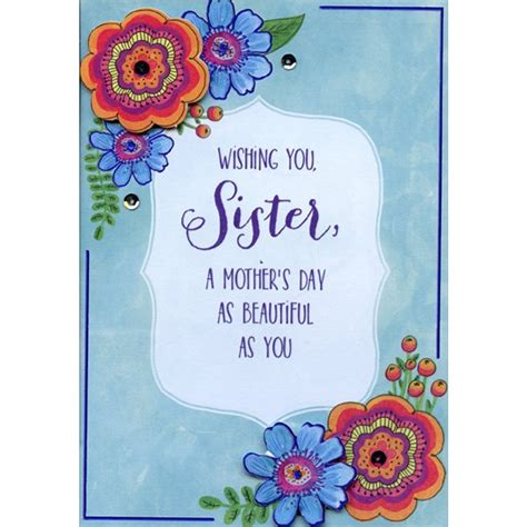 Mothers Day Cards For Sister Funny Embossed Mothers Day Card Sister