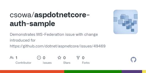 github csowa aspdotnetcore auth sample demonstrates ws federation