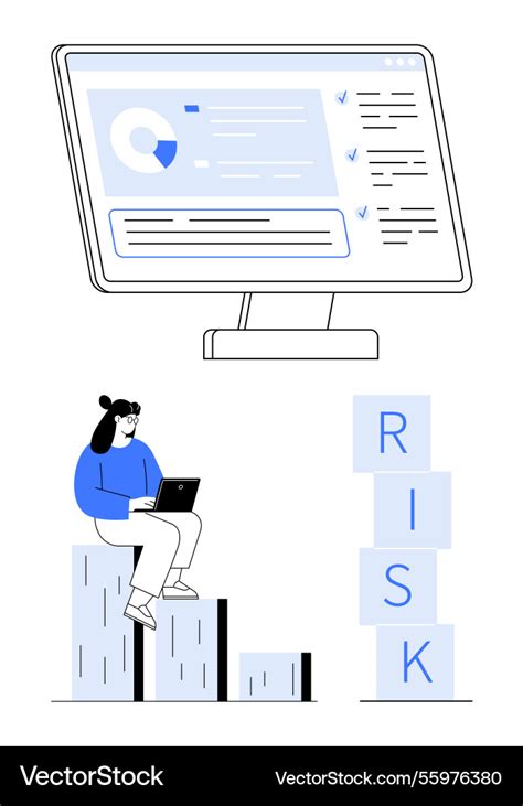 Risk Analysis Concept With Data Visualization Vector Image