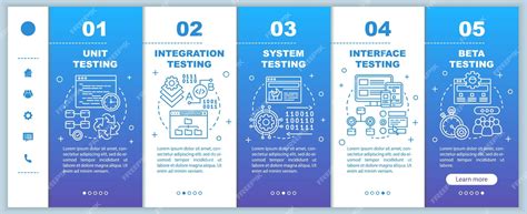 Premium Vector Functional Software Testing Blue Onboarding Mobile Web