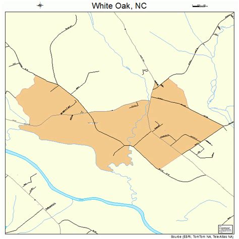 White Oak North Carolina Street Map 3773320