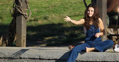 Selena Gomez Wears Flared Wrangler Overalls in Los Angeles | Teen Vogue