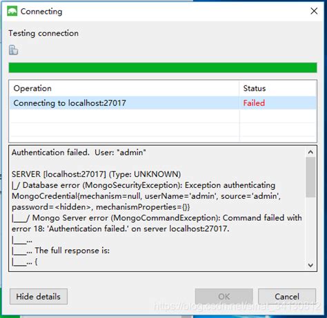 Robomongo 无法连接mongodb（exception Sending Message）（exception Authenticatig） Csdn博客