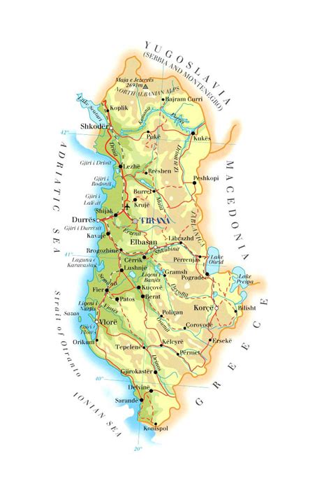 Albania Physical Map