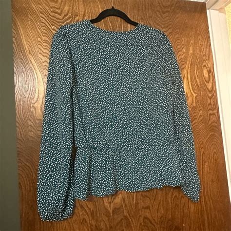 Nine Britton Tops Nine Britton Green Patterned Blouse Poshmark