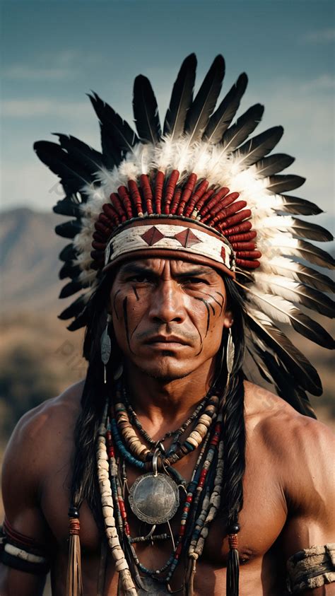 Apache Warrior Chief In Traditional Clothing Photo  Free Download Pikbest