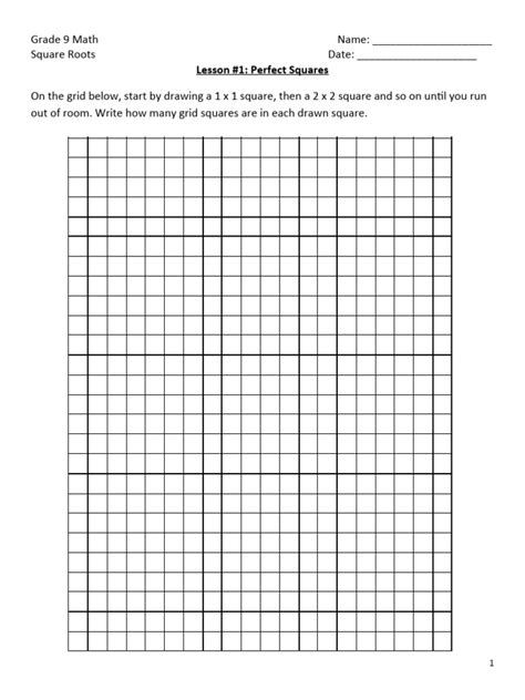 Square Roots Unit Pdf Square Root Numbers