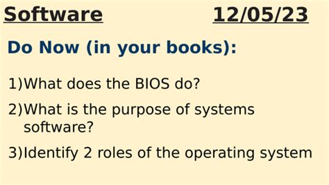 Software Unit Of Work Operating Systems And Utility Ocr J277 Teaching Resources