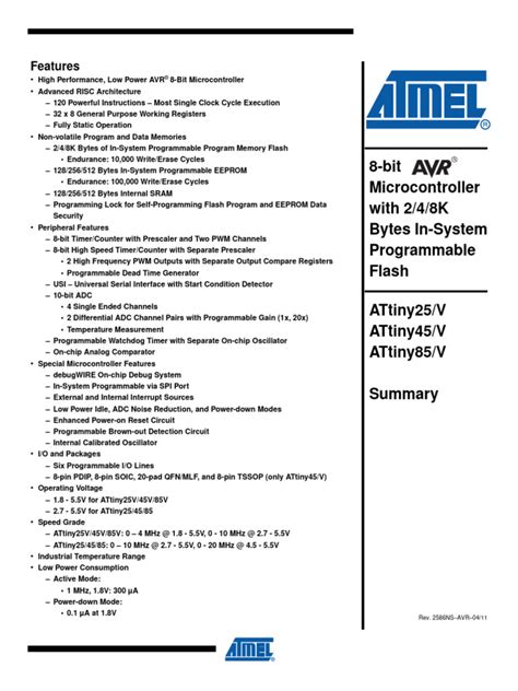 Attiny85 Summary Pdf Microcontroller Digital Electronics Attiny85 Summary Pdf Microcontroller Digital Electronics