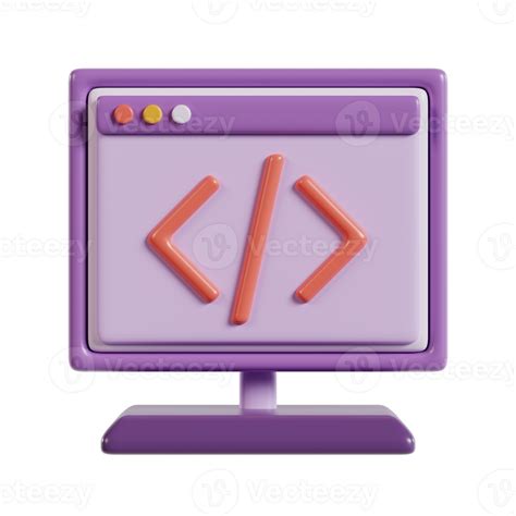 A Stylized Computer Monitor Displaying Code Symbols Representing