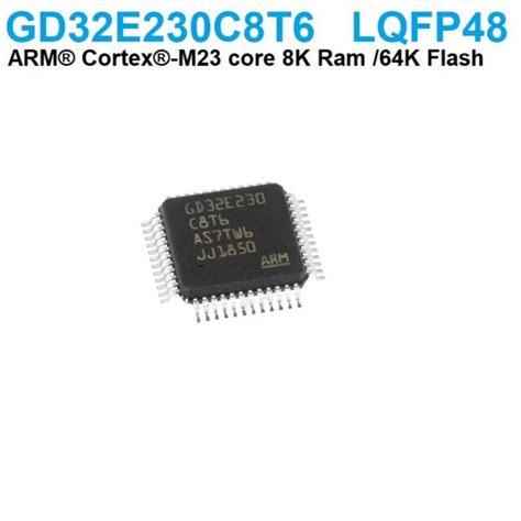 gd32e230c8t6 lqfp 48 arm cortex m23 32 bit microcontroller uge
