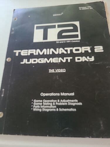 Terminator 2 Arcade Midway W Schematics Orig Manual 4866790848