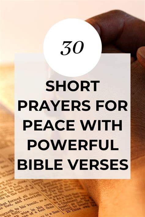 30 Short Prayers For Peace With Powerful Bible Verses