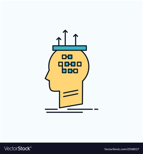 Algorithm Brain Conclusion Process Thinking Flat Vector Image