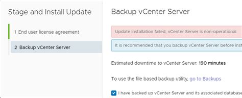 Update Installation Failed Vcenter Server Is Non Operational Super