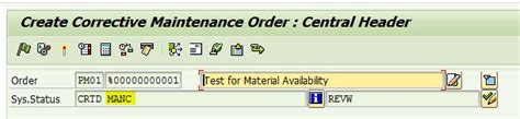 Material Availability Check In Maintenance Order SAP Community