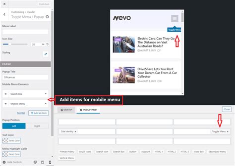 Toggle Menu Popup Nevo Docs