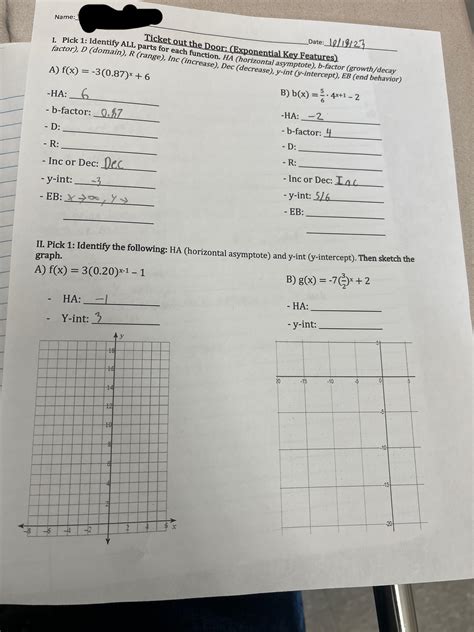 [11th Grade Math Exponential Functions] How Would You Graph Or Identify Exponential Functions