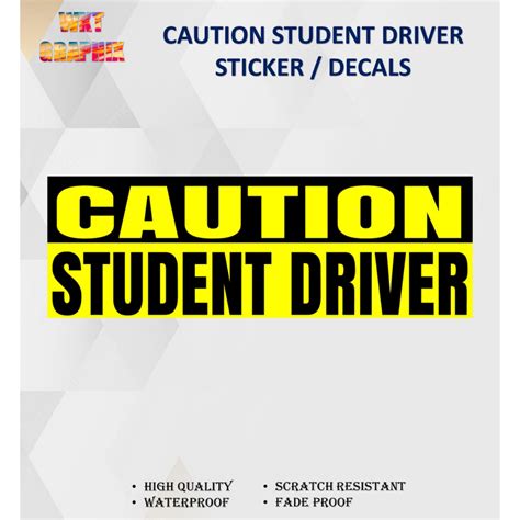 Caution Student Driver Sticker Decals For Car Waterproof Matte