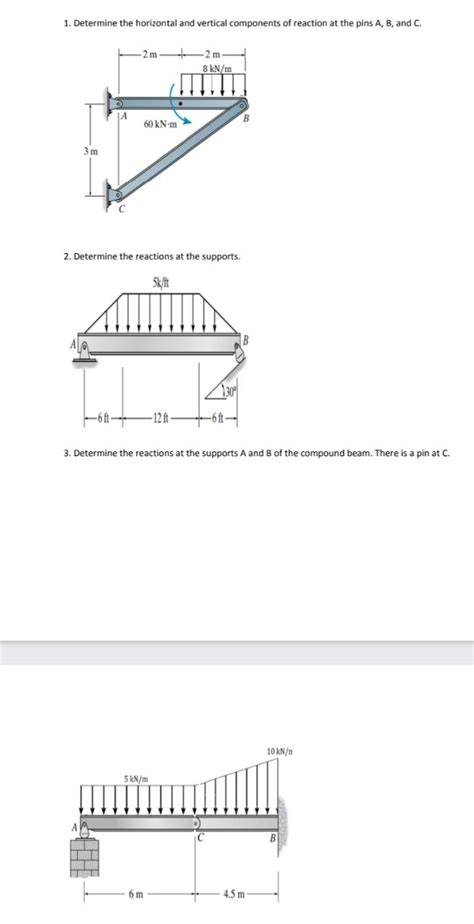 Solved 1 Determine The Horizontal And Vertical Components