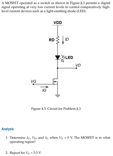 Solved A MOSFET Operated As A Switch As Shown In Figure Chegg