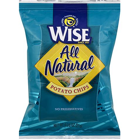 Wise Potato Chips All Natural 075 Oz Potato Carlie Cs