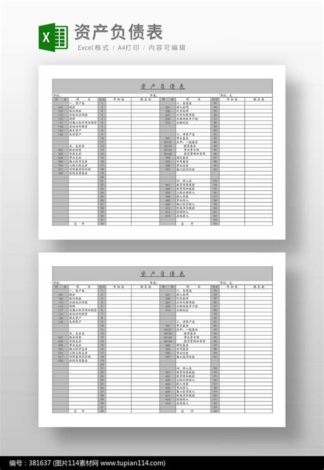 资产负债表模板 图片114