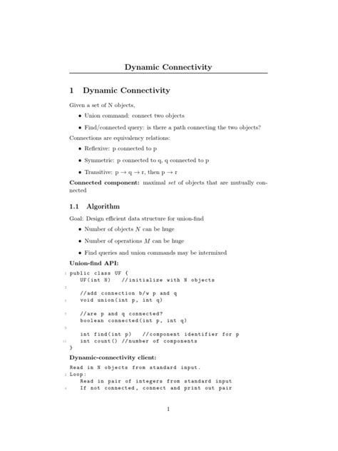 dynamic connectivity 1 1 algorithm pdf integer computer science algorithms and data