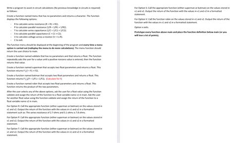 solved in c programming write a program to assist in circuit