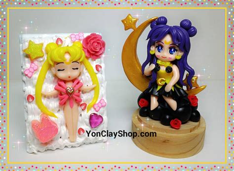 Chibi Clay Figures Of Sailor Moon And Luna By Yonclayshop On Deviantart