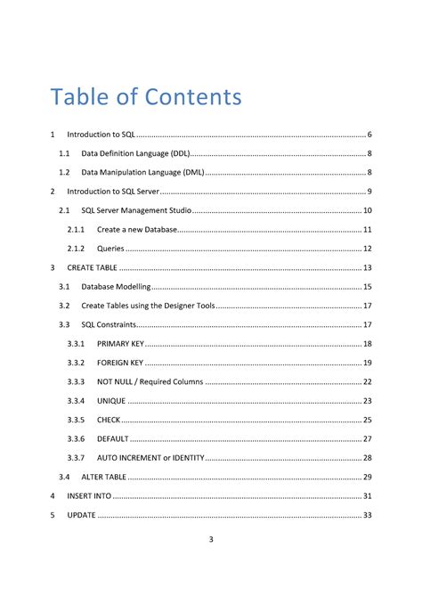 Sql Notes Table Of Contents 1 Introduction To Sql 1 Data Definition