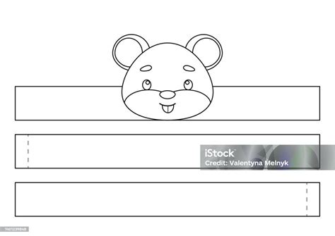 인쇄 가능한 햄스터 종이 크라운 엔터테인먼트를위한 재미있는 액세서리 Diy는 생일 크리스마스 베이비 샤워를위한 파티 리본 템플릿을 잘라냅니다 인쇄 색상 컷 및 접착제 벡터