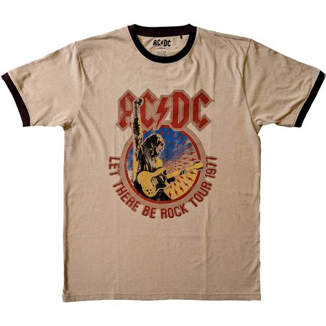Acdc Let There Be Rock Tour 77 Sand Eco Ringer T Shirt Â¦ Eyesore