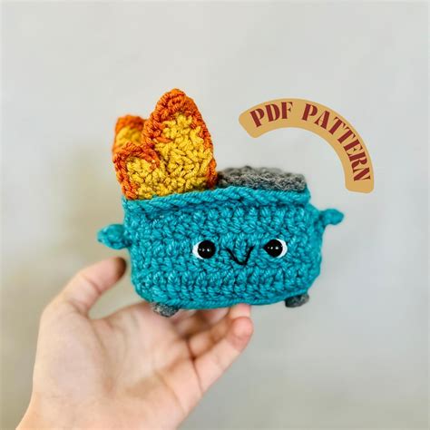 Dumpster Fire Crochet Pattern Emotional Support Dumpster Fire Pdf