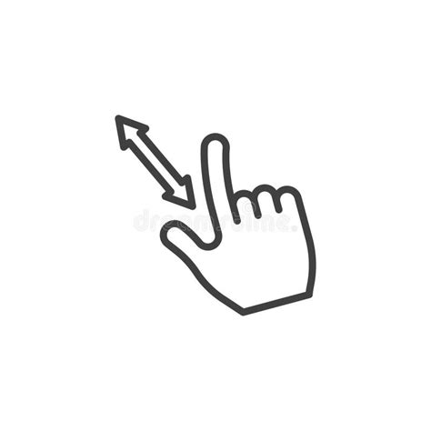 Diagonal Swipe Gesture Line Icon Stock Vector Illustration Of Outline