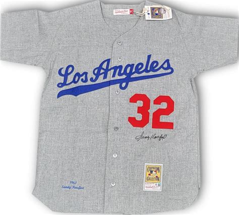 Sandy Koufax Signed Autograph Mitchell And Ness Jersey Dodgers 1963 Away
