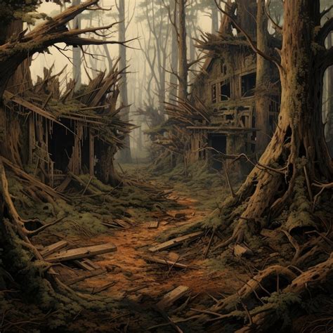 Premium Ai Image Decaying Forest