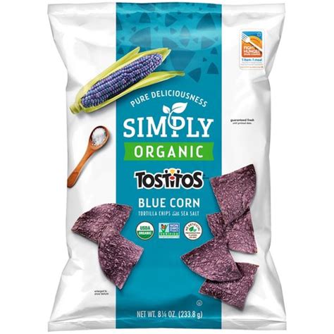 Tostitos Simply Organic Blue Corn Tortilla Chips With Sea Salt 8 14 Oz