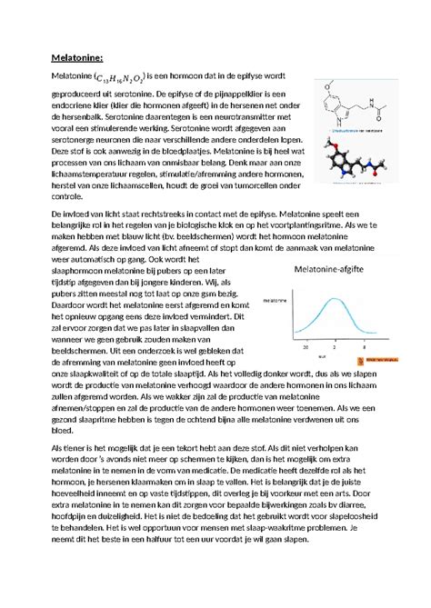 Melatonine Melatonine Melatonine C 13 H 16 N 2 O 2 Is Een
