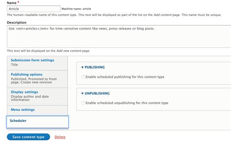 Publish Content In Drupal 8 Using The Scheduler Module Ostraining
