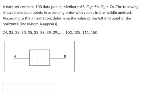 solved a data set contains 100 data points median 68 q1