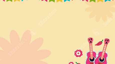Red Simple Festival Mexican Holiday Cartoon Powerpoint Background For