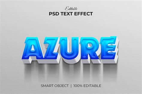 Premium Psd Azure 3d Blue Editable Text Effect Mockup Premium Psd