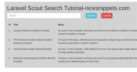 scout algolia full text search example in laravel hashnode