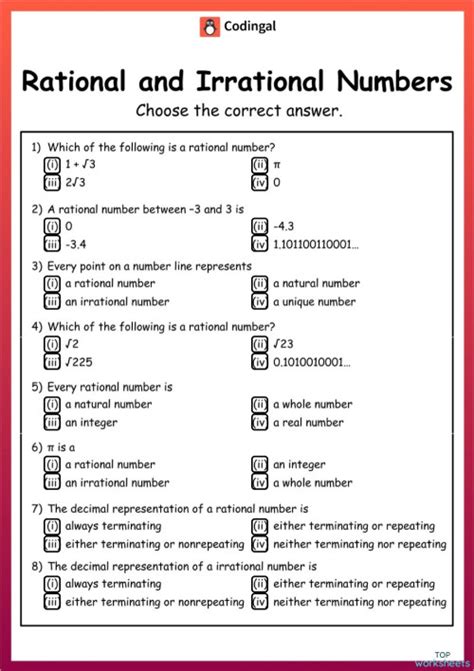 M G06m04l09 Wa02 Understanding Rational Numbers 4 Interactive Worksheet Topworksheets
