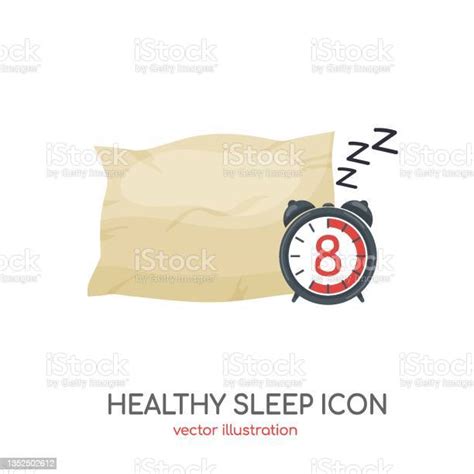 알람 시계 베개로 만든 좋은 건강한 수면 아이콘 생물학적 리듬 개념 웹 앱 로고용 벡터 일러스트레이션 잠자기에 대한 스톡 벡터 아트 및 기타 이미지 Istock